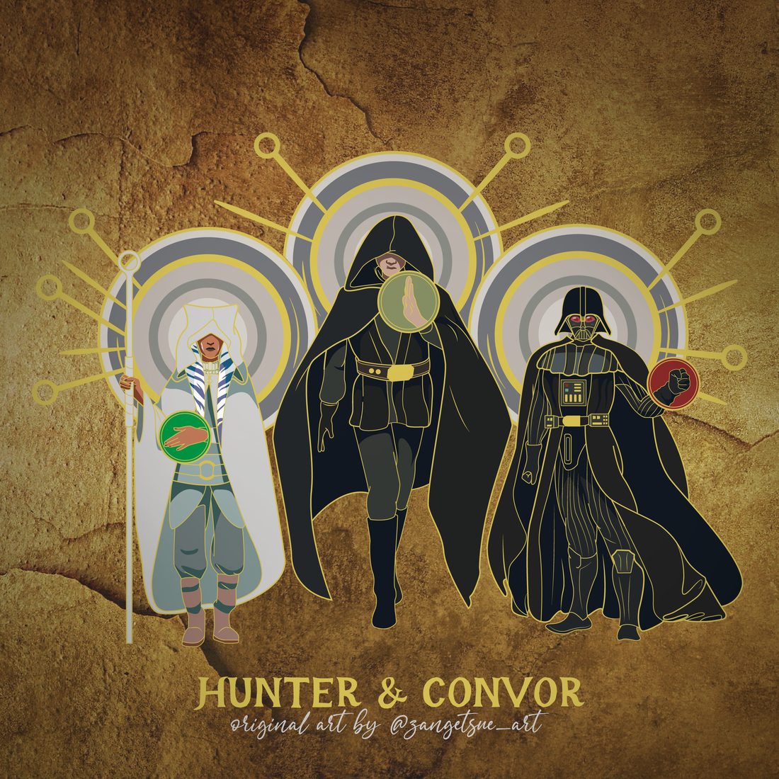Mortis - Set of Three Connecting Pins – Hunter & Convor Pins